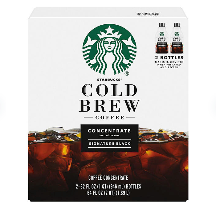 Starbucks Cold Brew Coffee Concentrates, Signature Black (64 oz., 2 pk ...